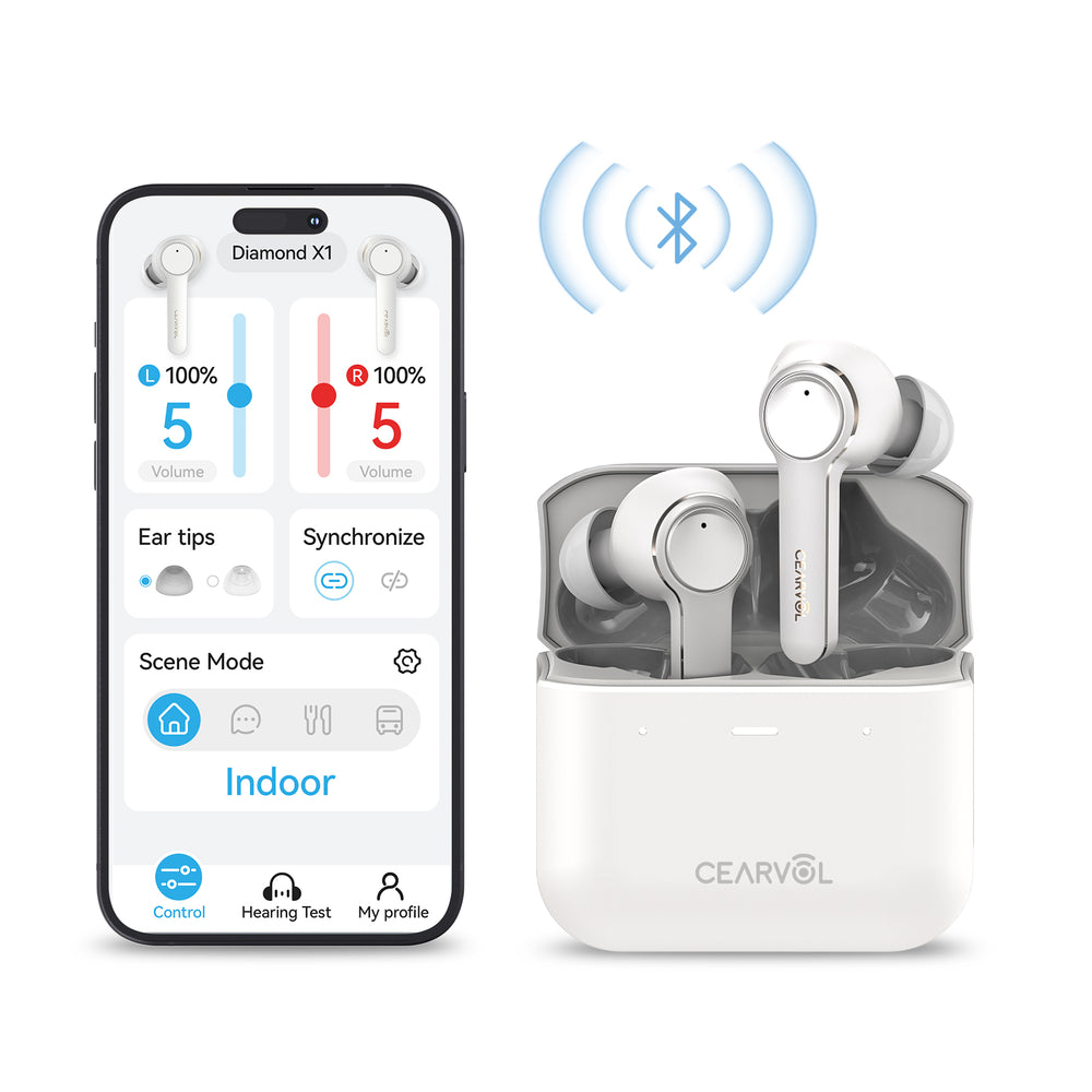 Cearvol Diamond X1 (White): Best Hearing Aids with Bluetooth